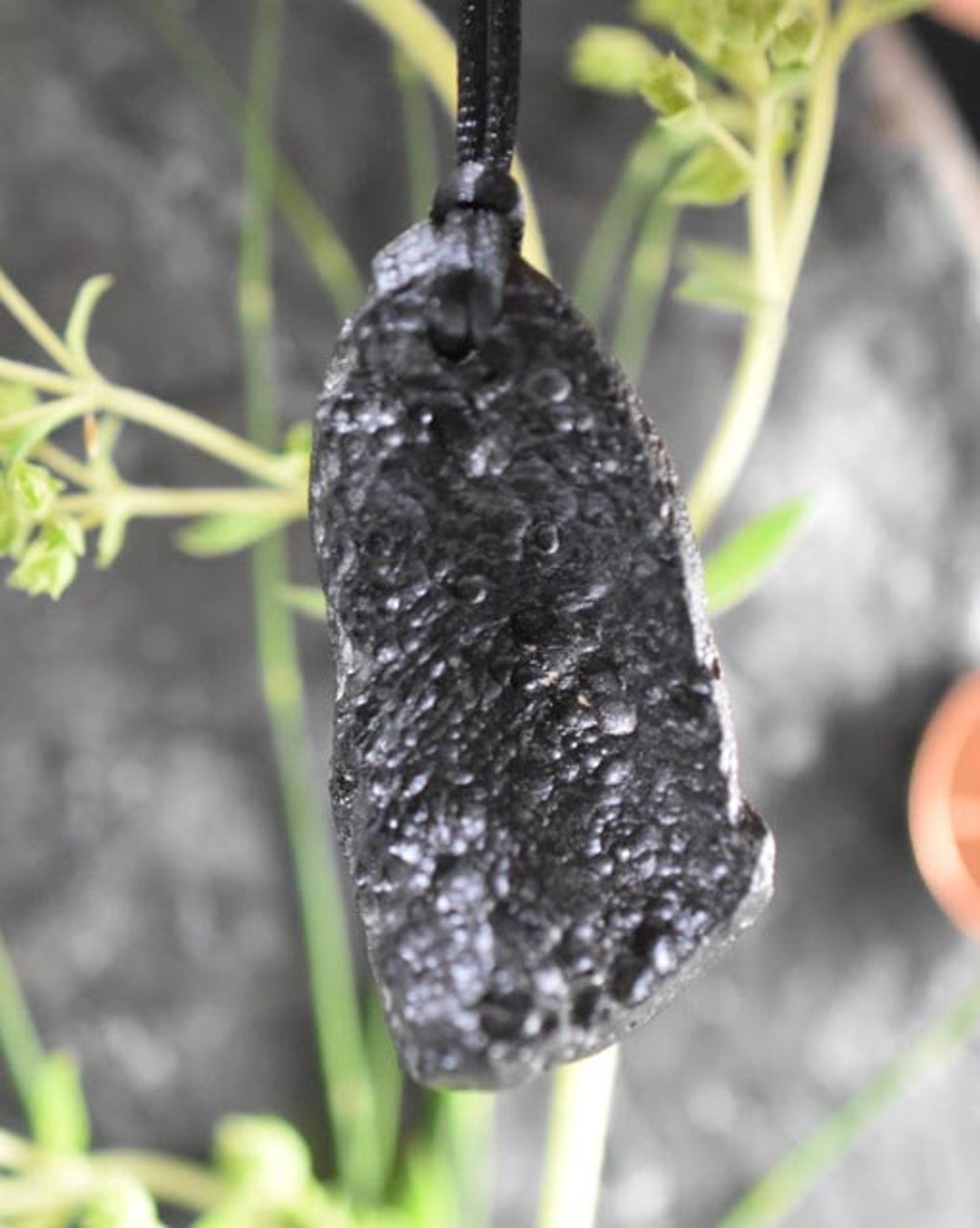 Tektite Pendant Tektite Black Meteorite Necklace Tektite - Etsy