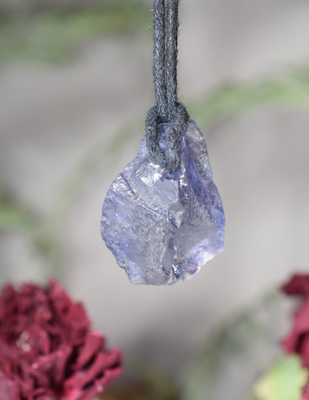 Iolite Uncut Natural Iolite Pendant,indian Iolite Necklace, Iolite ...