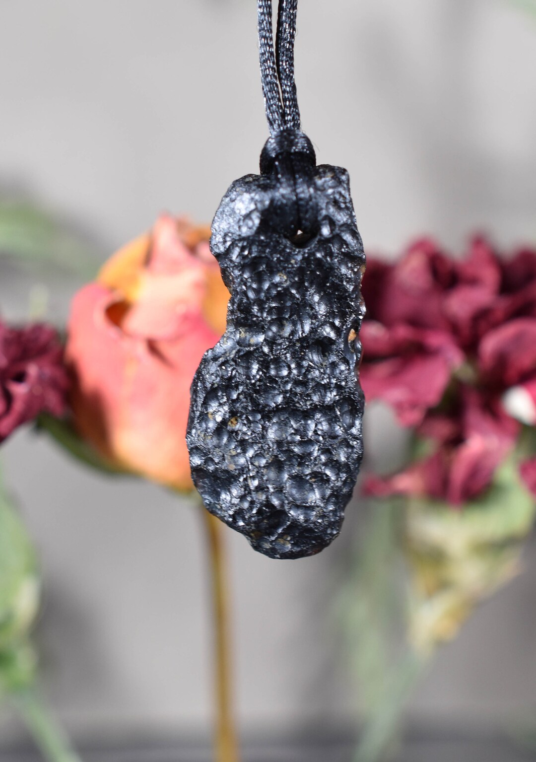 Tektite Pendant , Tektite Black Meteorite Necklace Tektite Bead ...