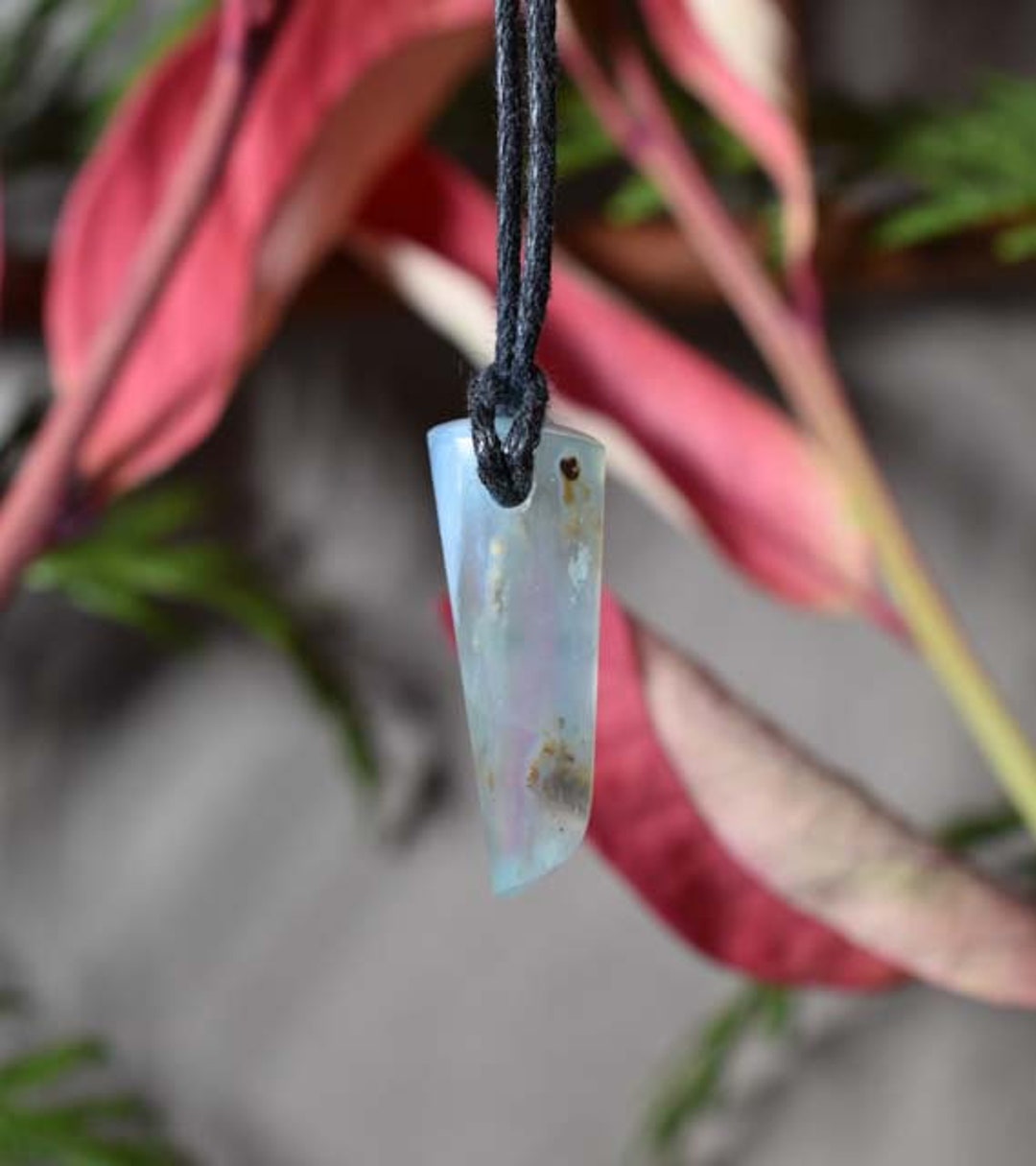 Blue Opal Pendant •hand Carved and Polished Beautiful Sky Blue Rough ...