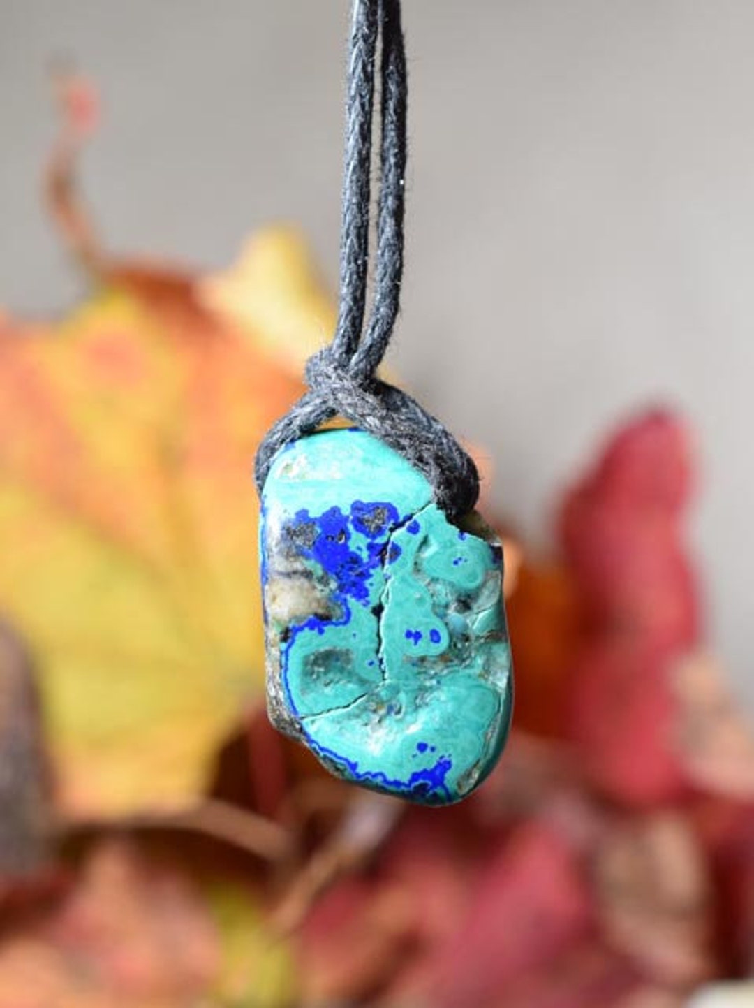 AZURITE Malachite Pendant With Cord Azurite Stone Pendant Azurite ...