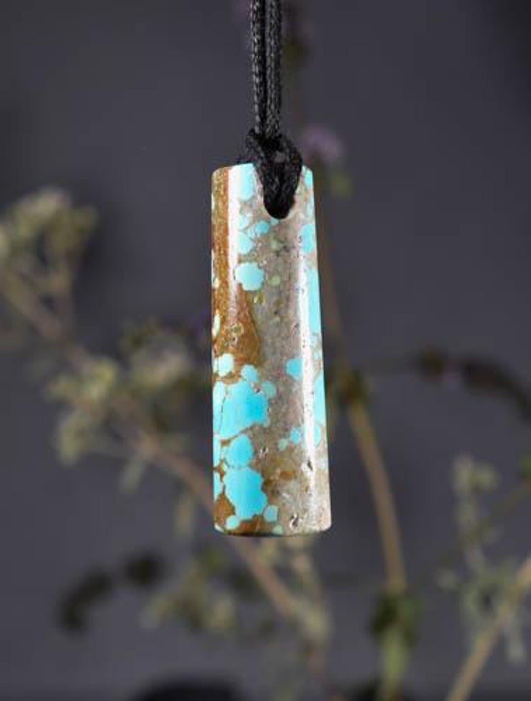 Turquoise Pendant, Hand Carved Turquoise Necklace From the Number Eight ...