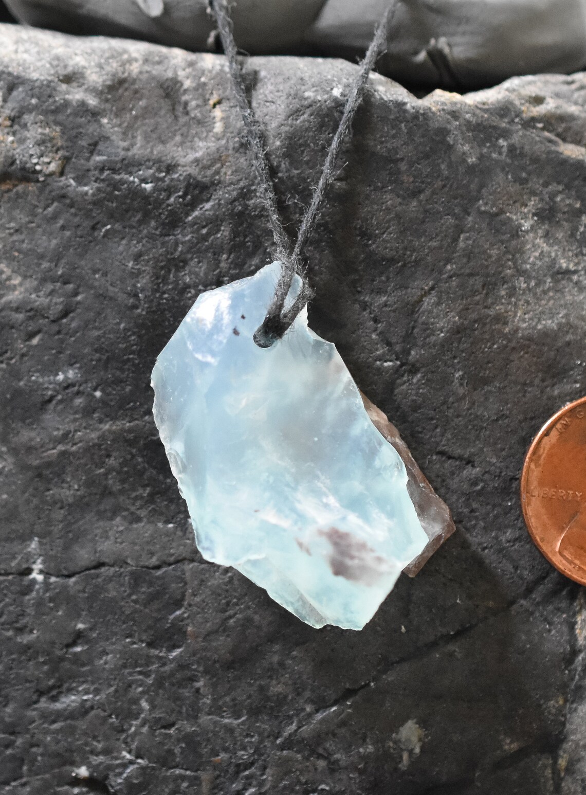 Peruvian Blue Opal Rough Pendant Beautiful Sky Blue Rough - Etsy
