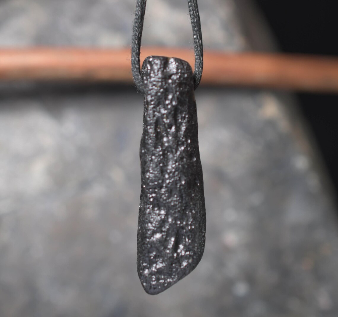 Tektite Pendant , Tektite Black Meteorite Necklace Tektite Bead ...
