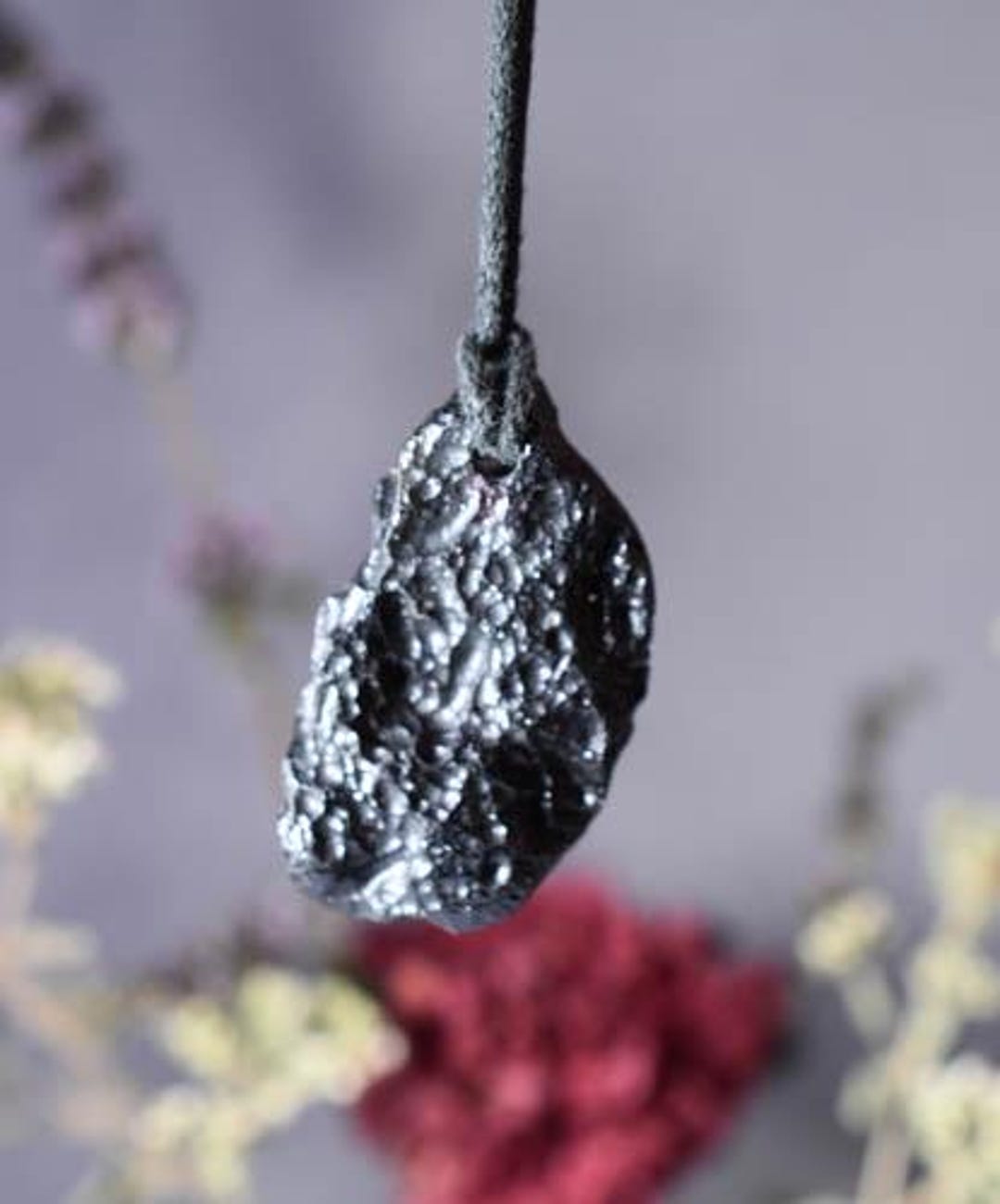 Tektite Pendant , Tektite Black Meteorite Necklace Tektite Bead ...