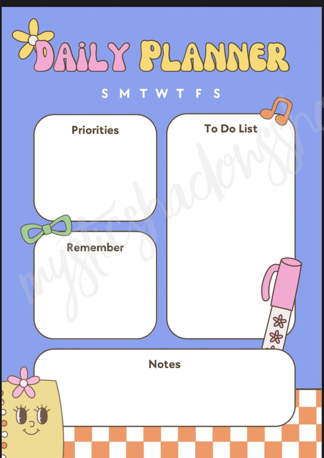 Printable Weekly Planner | Groovy Digital Planner PDF | Weekly Schedule ...