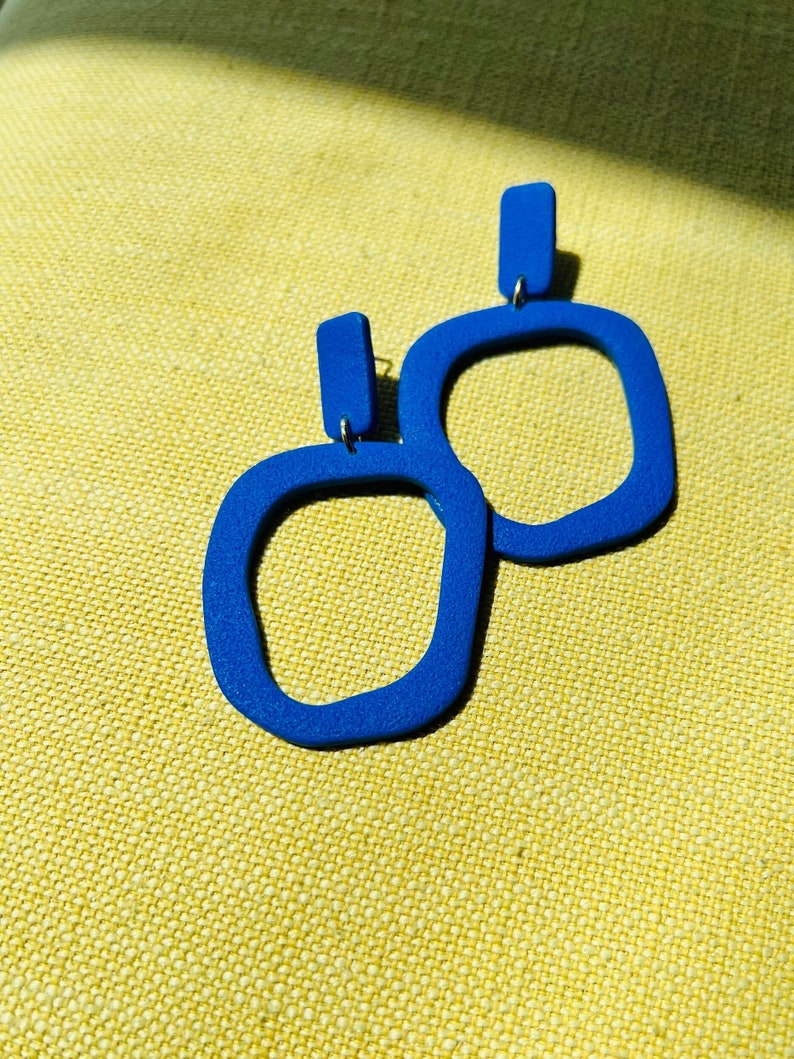 Abstract Hoop Earrings, Abstract Polymer Clay Earrings, Polymer Clay ...