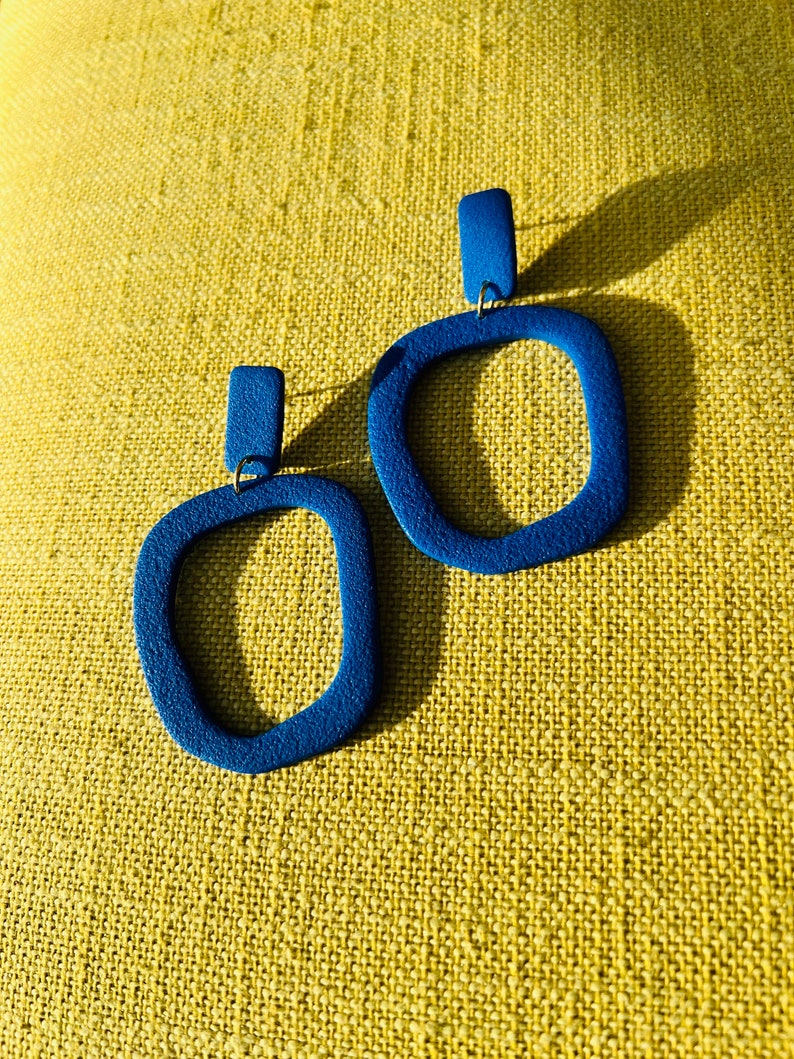Abstract Hoop Earrings, Abstract Polymer Clay Earrings, Polymer Clay ...
