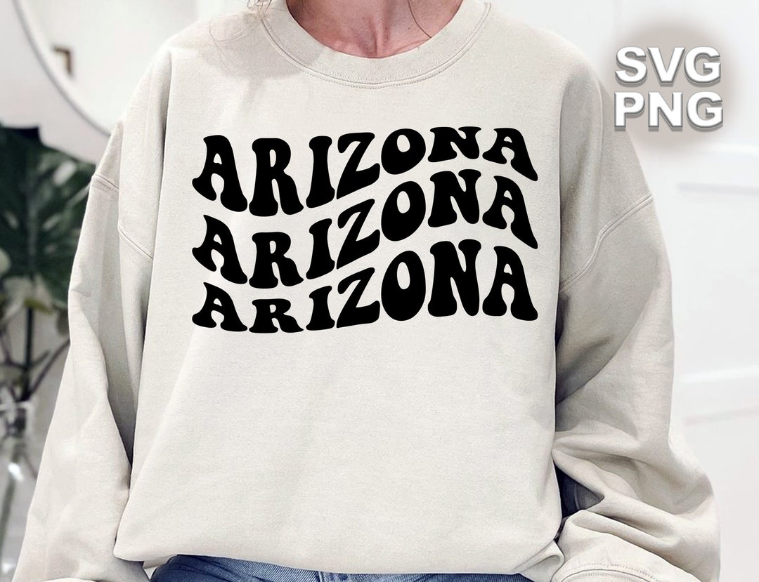 Arizona SVG + PNG | Wavy Retro Vintage Letters Travel Tourist Places ...