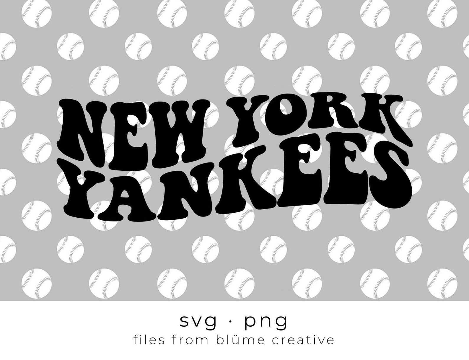 New York Yankees SVG wavy letters vintage retro trendy | Etsy