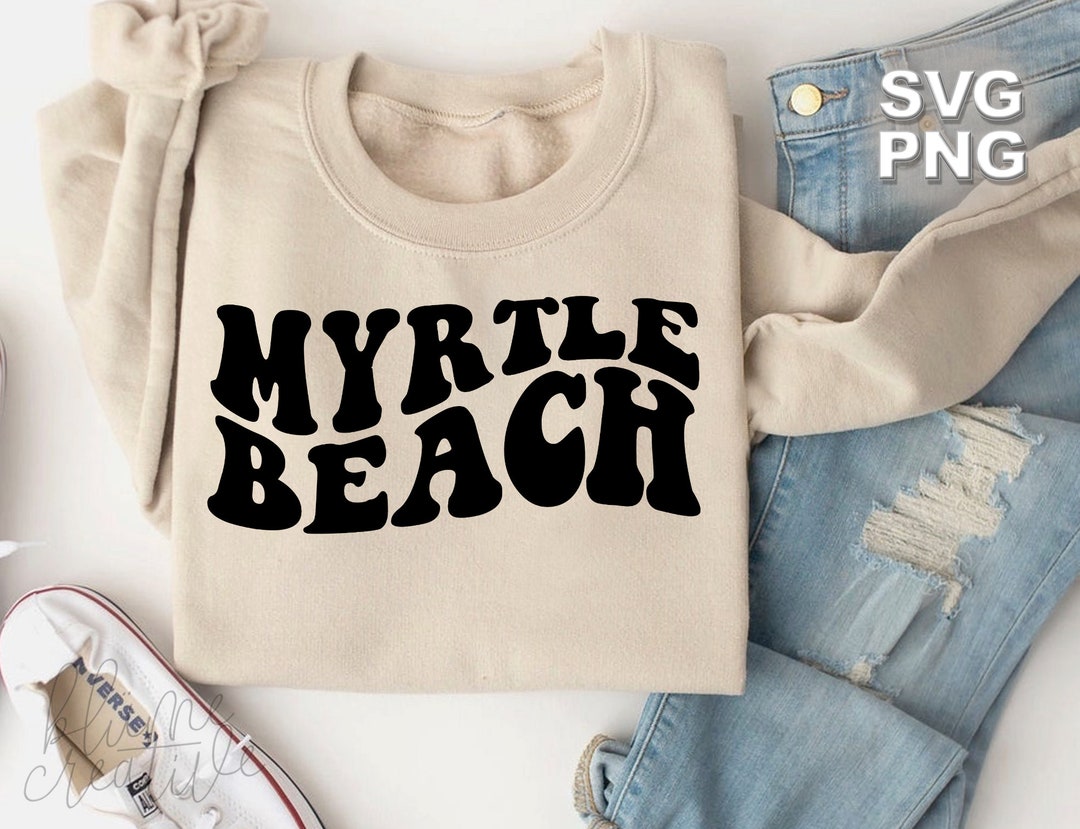 Myrtle Beach Retro Wavy Letters SVG PNG: Vacation Cut File - Etsy