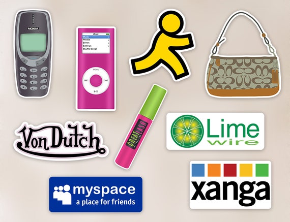 2000s Nostalgia Stickers 90s Babythrowbacks Y2k TBT Memories - Etsy
