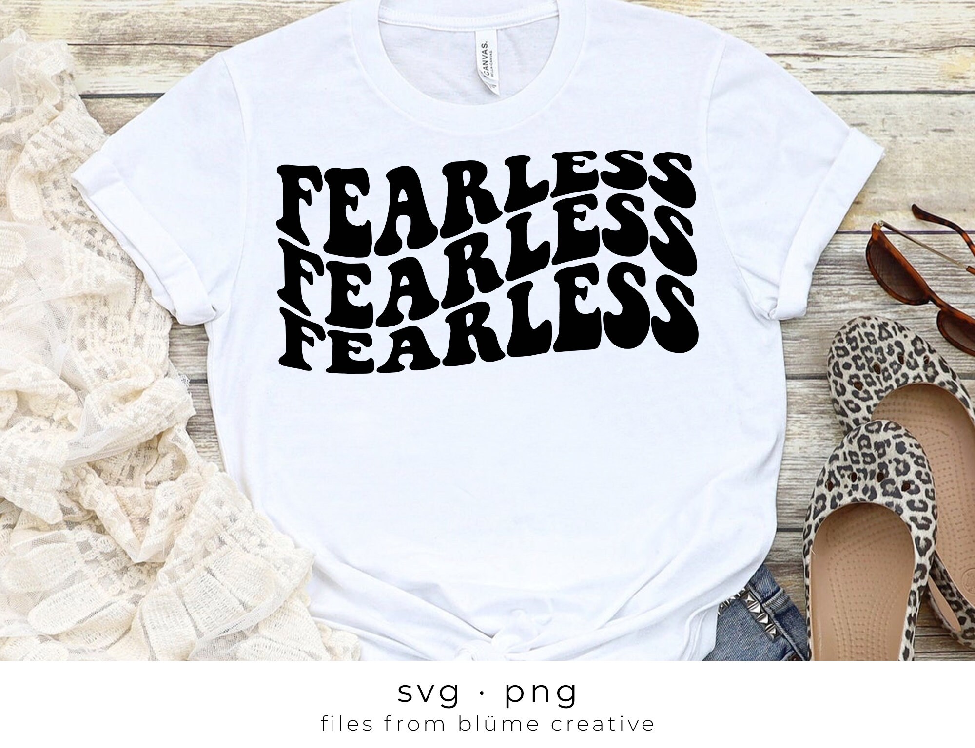Fearless Stacked SVG Wavy Letters Vintage Retro Positive - Etsy