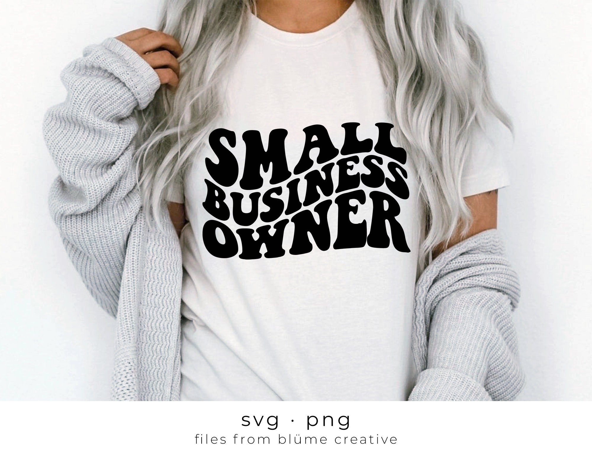 Small Business Owner SVG wavy letters vintage retro boho | Etsy