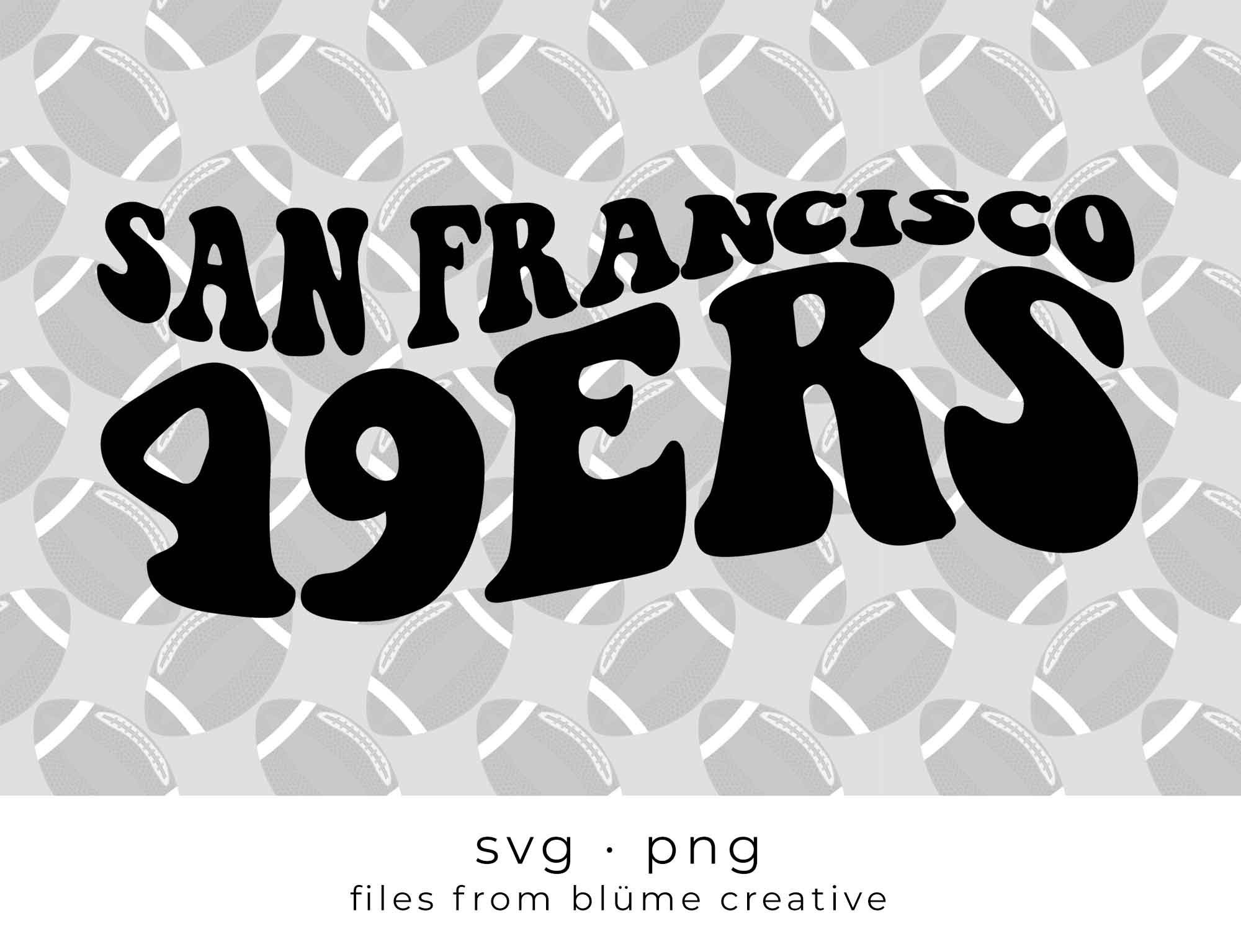 San Francisco 49ers SVG wavy letters vintage retro | Etsy