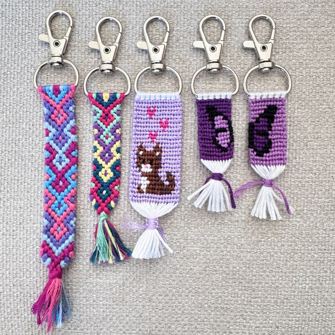 Updated Weekly Handmade Friendship Keychains Embroidery Woven Macrame ...