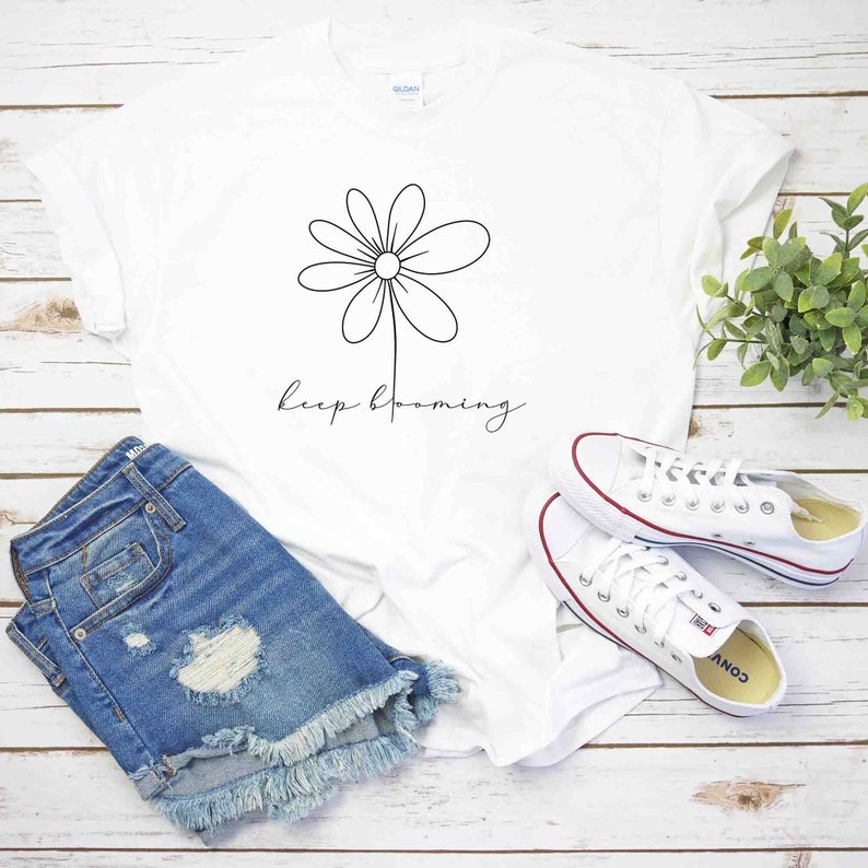 Keep Blooming Flower Dainty SVG | Positivity, Daisy, Trendy Boho ...