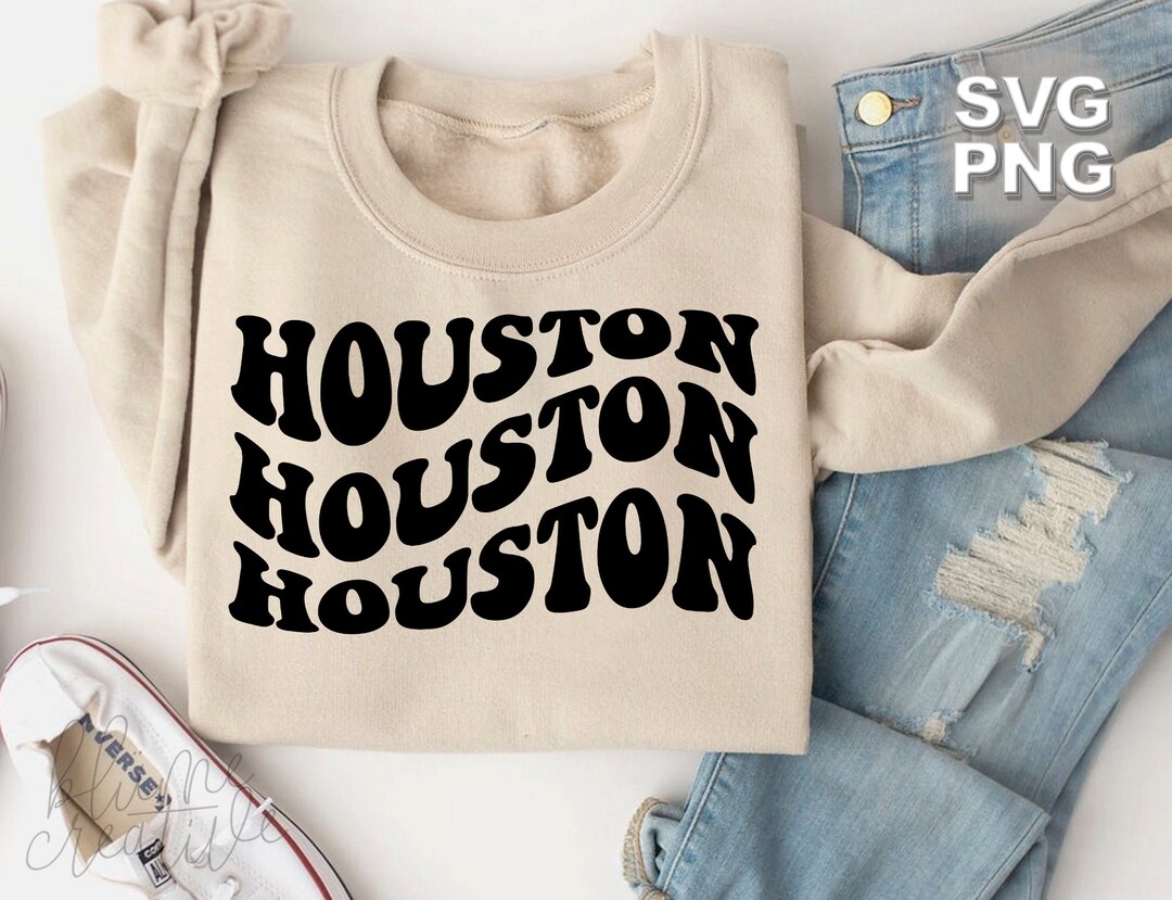 Houston Retro Wavy Text SVG PNG: Travel Cut Files (digital Download) - Etsy