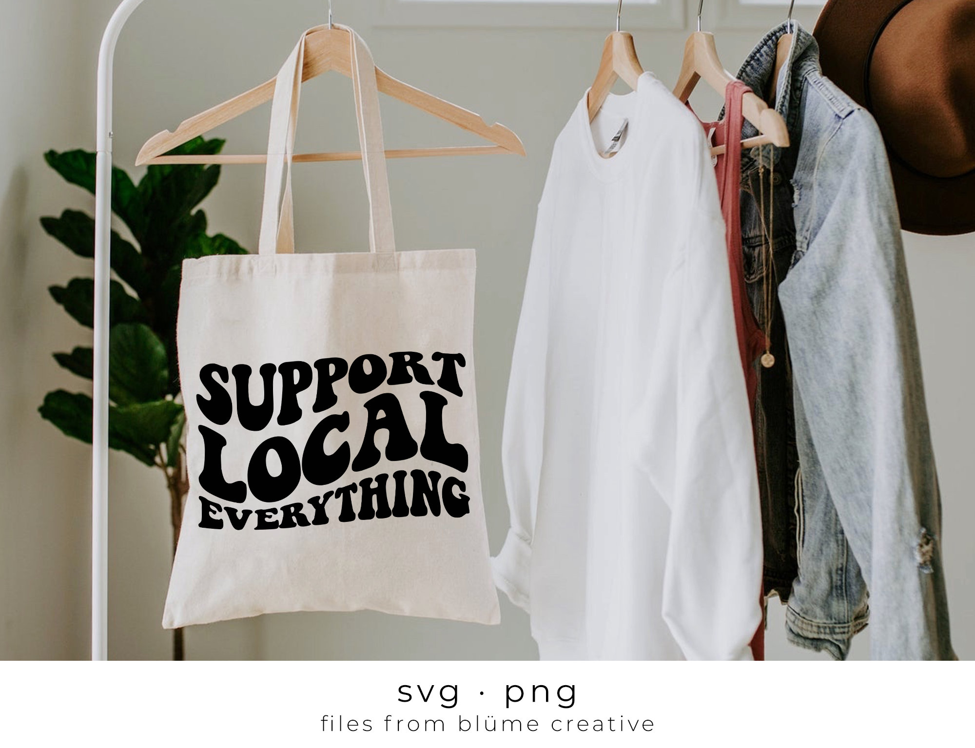Support Local Everything SVG Wavy Letters Vintage Retro - Etsy