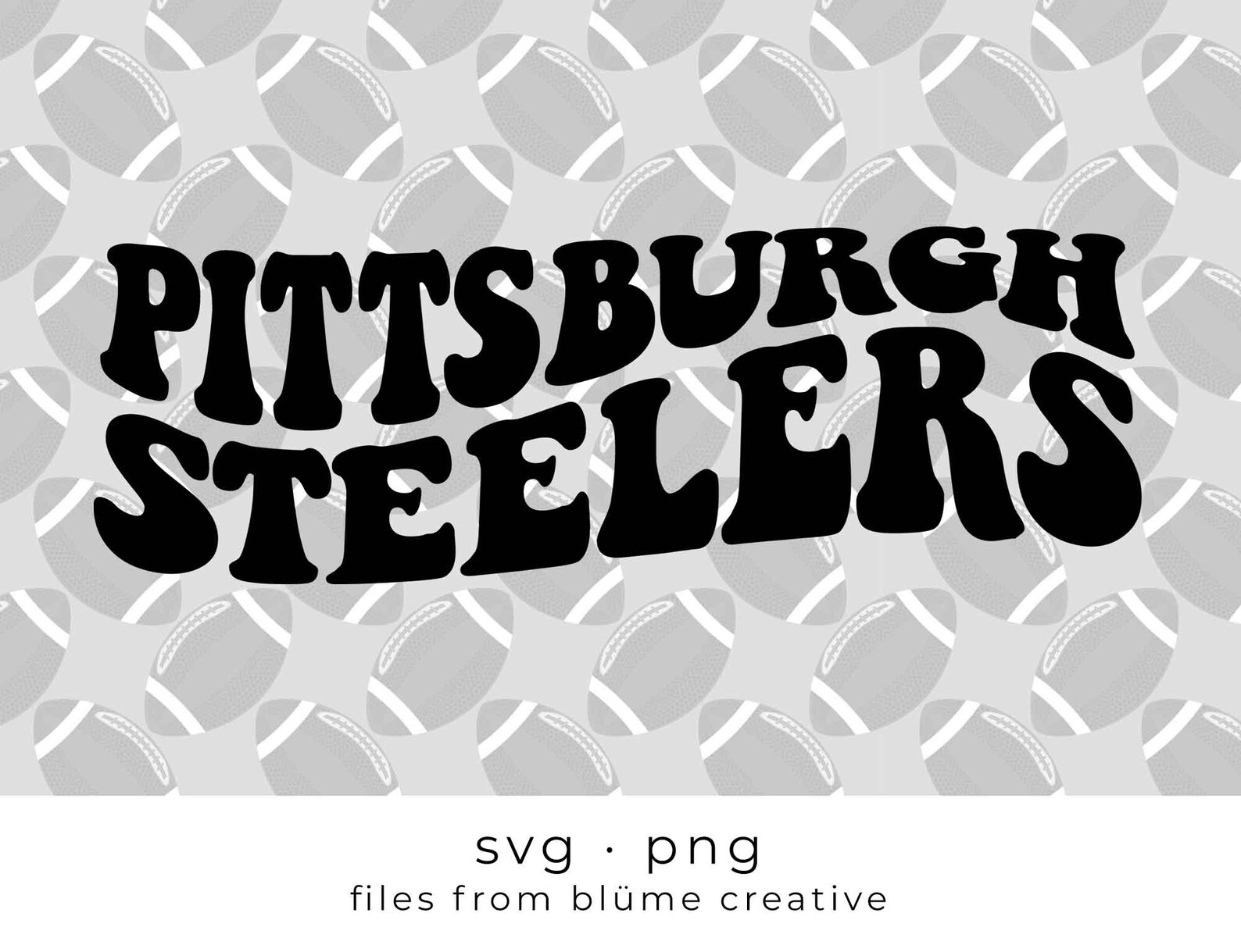 Pittsburgh Steelers SVG wavy letters vintage retro | Etsy