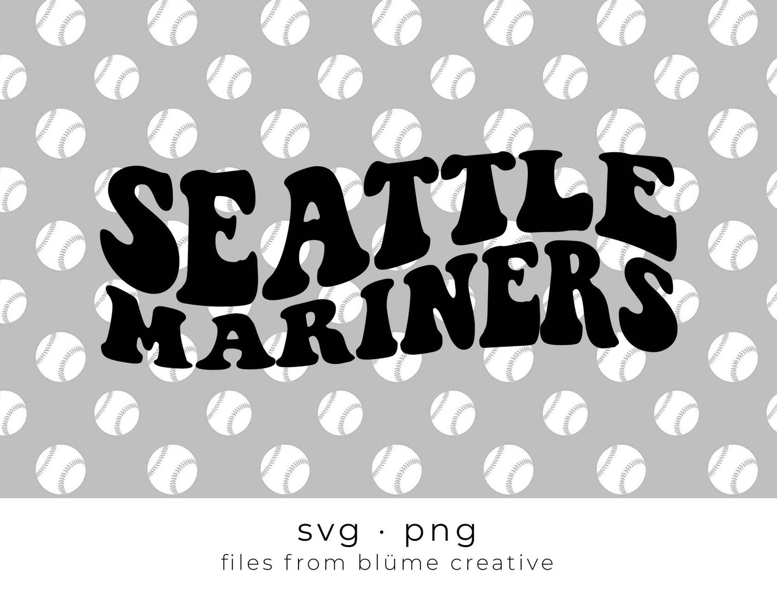 Seattle Mariners SVG wavy letters vintage retro trendy | Etsy