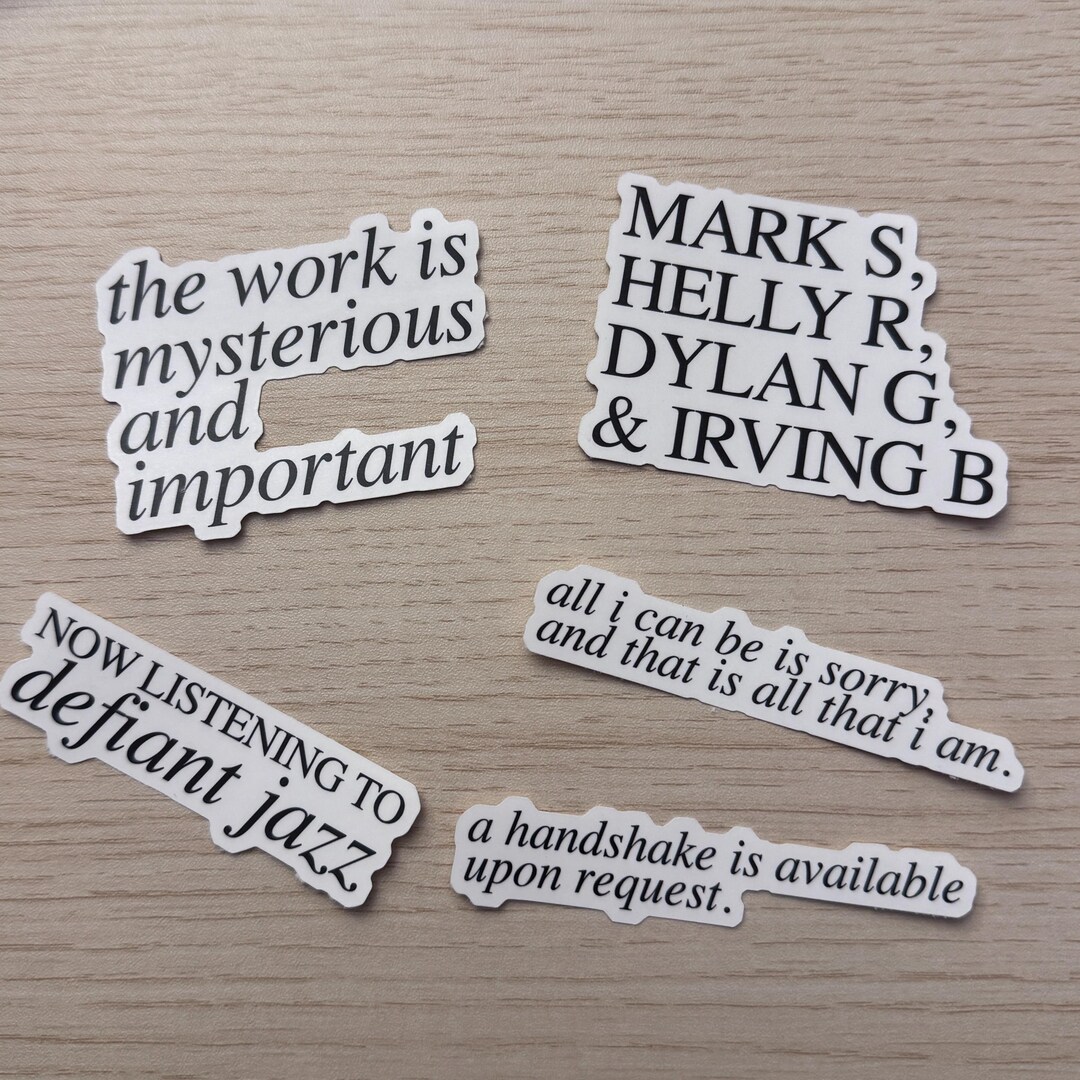 Severance Inspired Minimalist Laminated Stickers | Mark S, Helly R ...