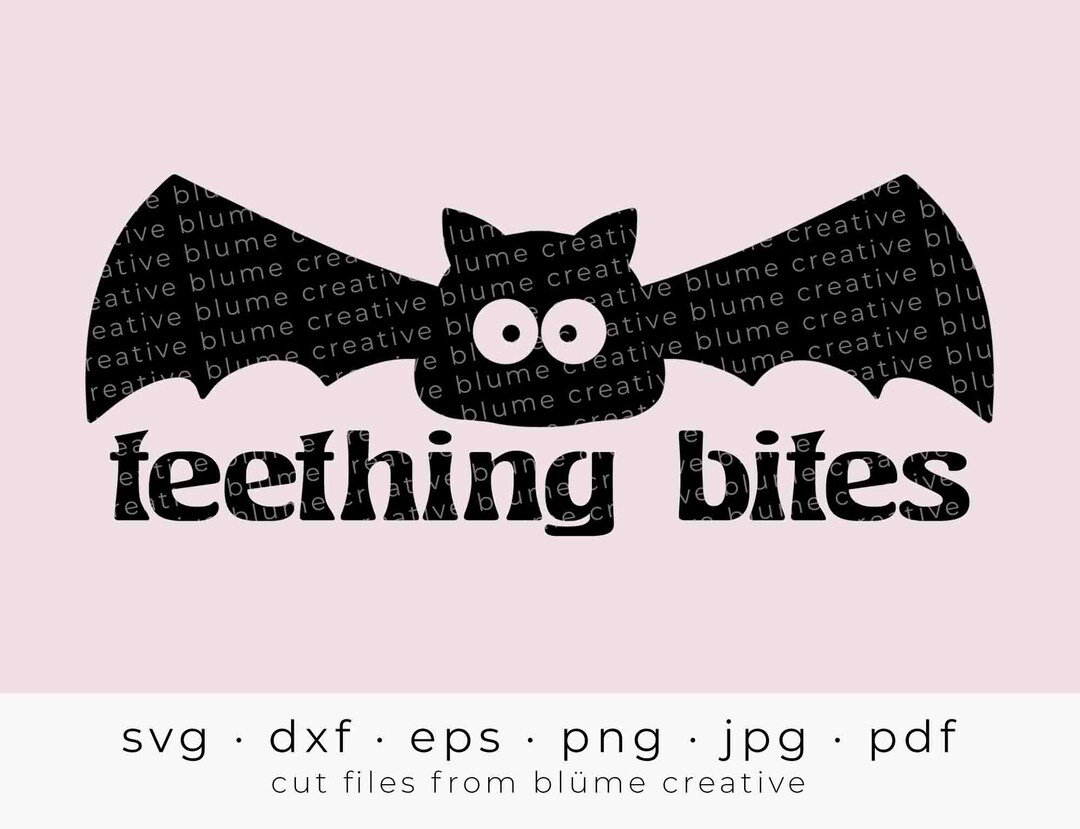Teething Bites Cute Bat SVG Halloween Trick or Treat - Etsy