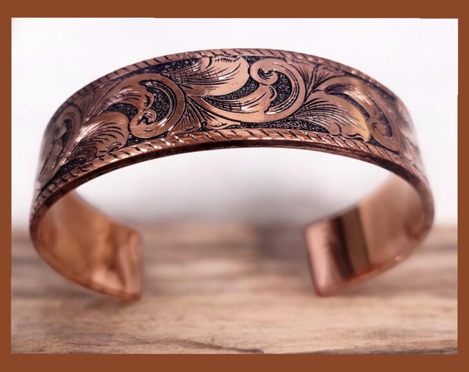 XL Extra Large 8 Solid Copper Rustic Cuff Bracelet, Hammered Stamped ...