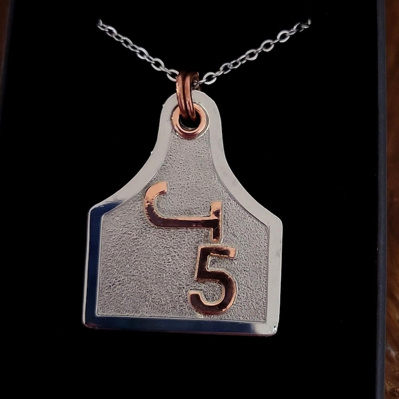 Cow Tag Necklace - Etsy