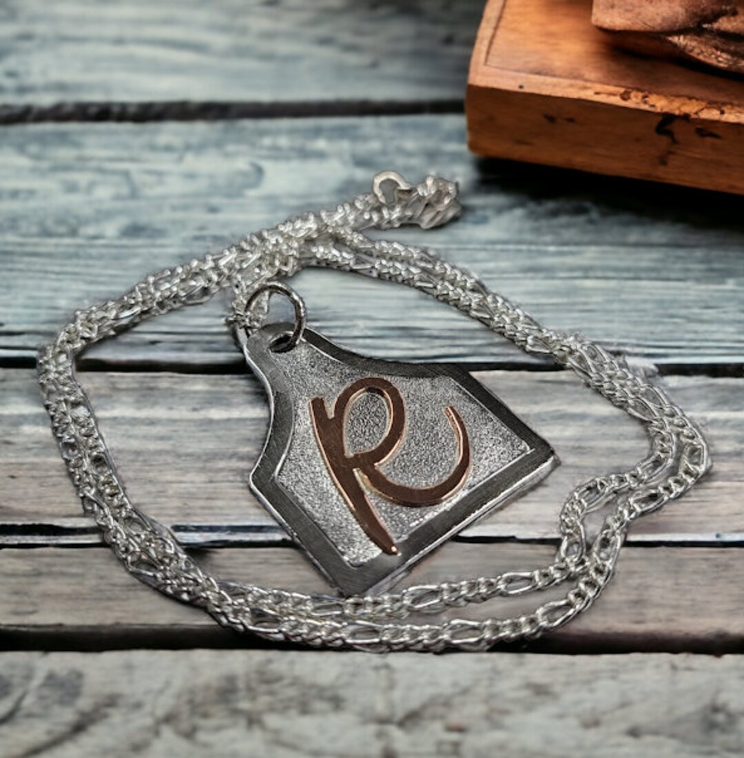 Large Custom Ear Tag Ear Tag Necklace Men's Pendant - Etsy