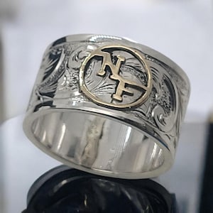 Silver Brand Ring, Custom, Western Ring, Engraved Brand Ring, Brand ...