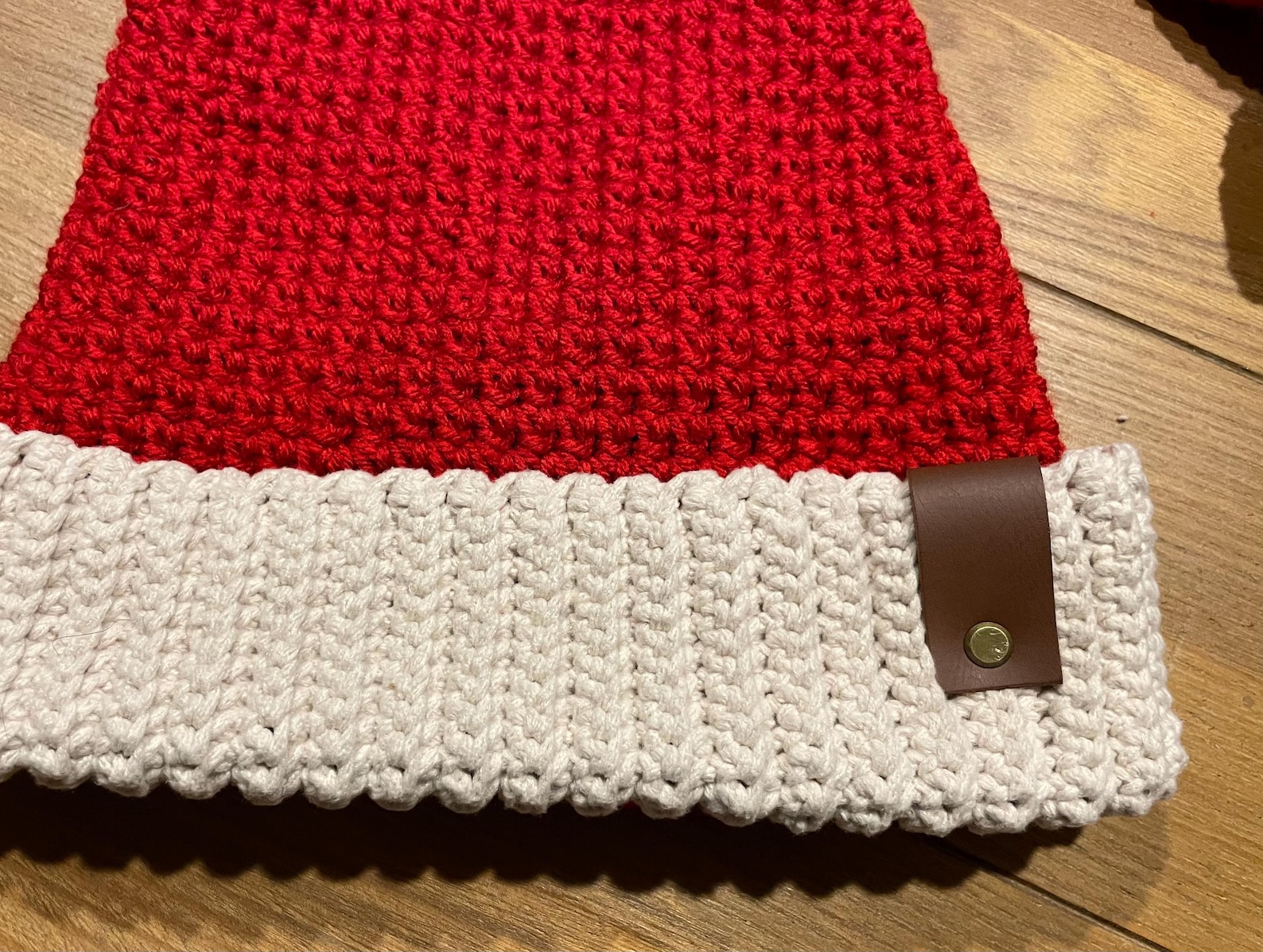 Farmhouse Style Santa Hat With Pompom Soft Crochet Whimsy Christmas ...