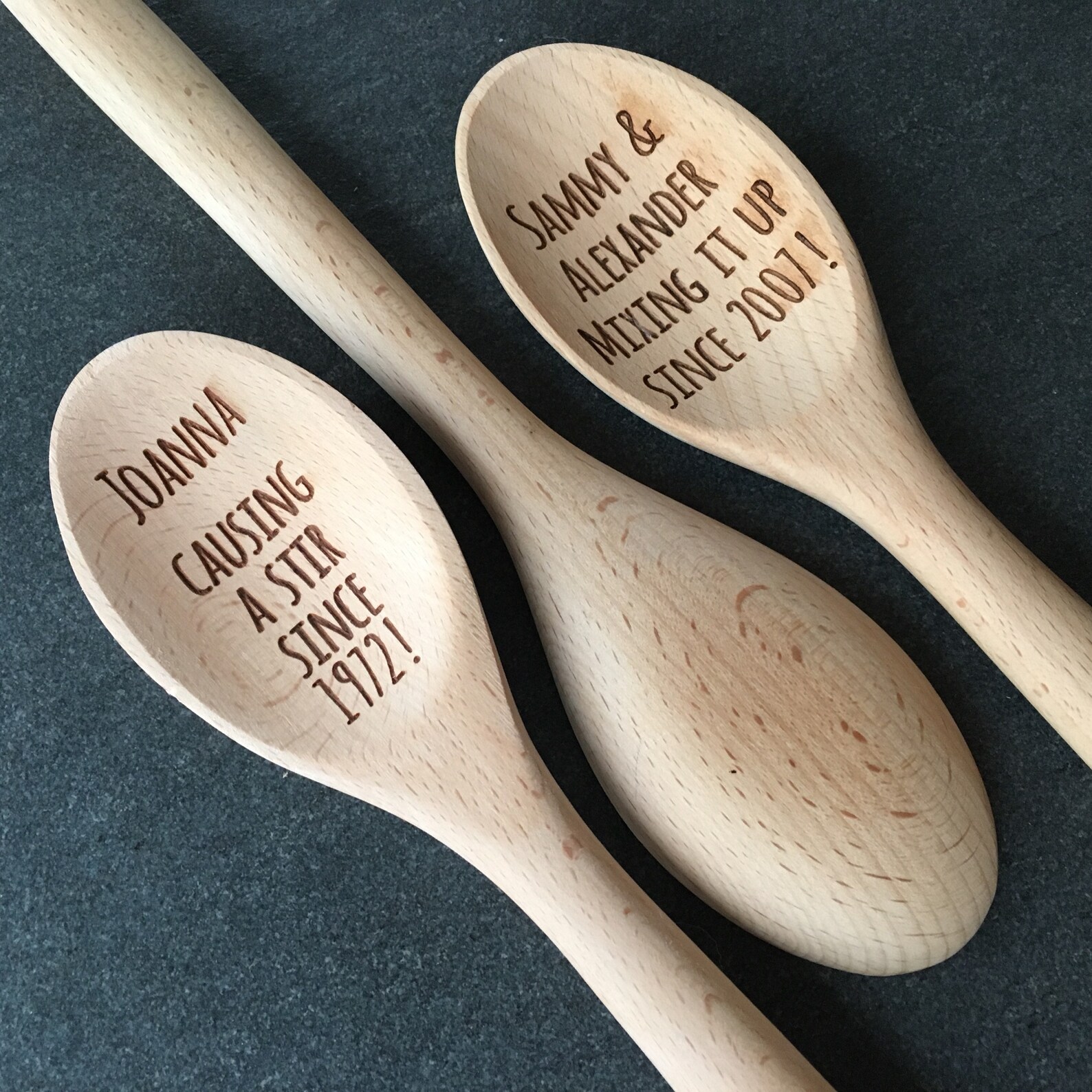 Personalised Engraved Chunky Wooden Spoon Lovely Gift for - Etsy