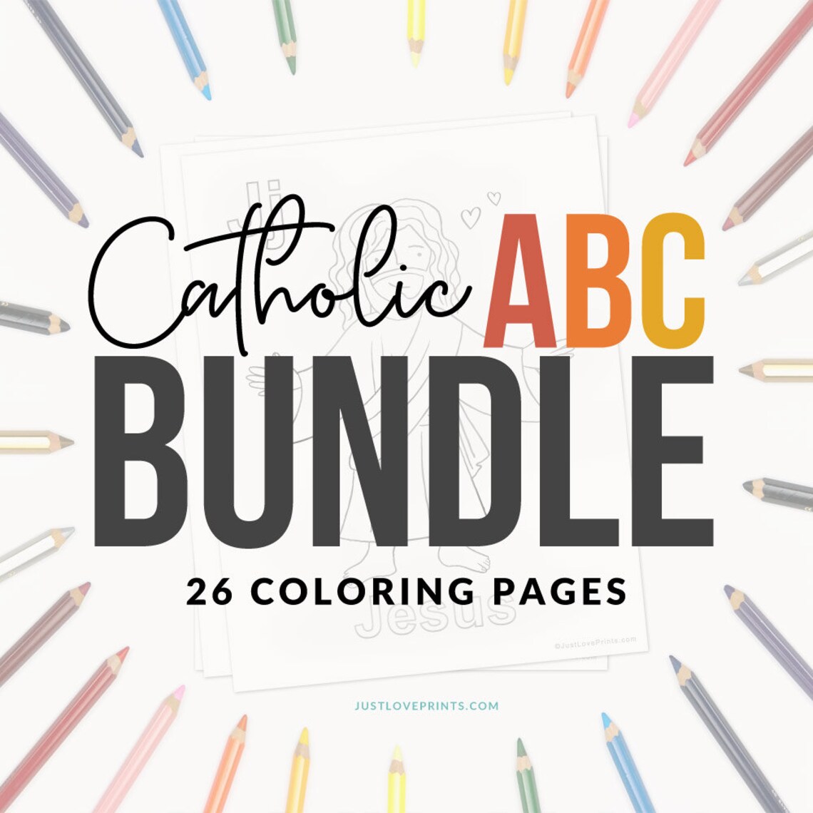 Catholic ABC Coloring Bundle Instant Download Printable | Etsy