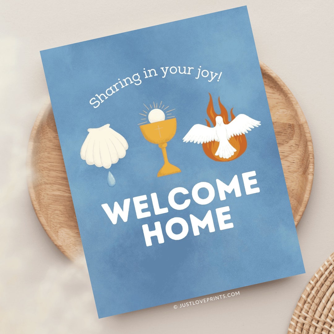 Welcome Home RCIA Greeting Card, Baptism Card, Communion Card ...