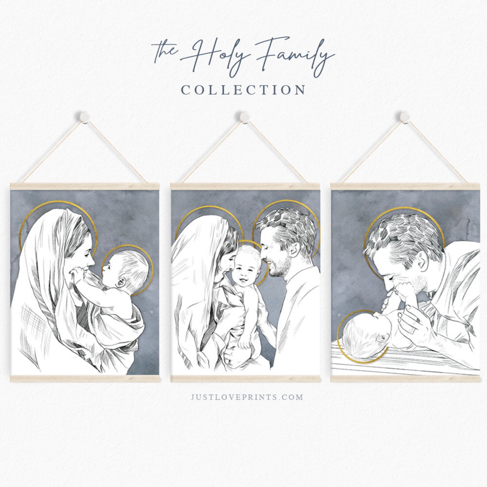 Saint Joseph Print, Catholic Artwork, Catholic Nursery Decor, Catholic ...