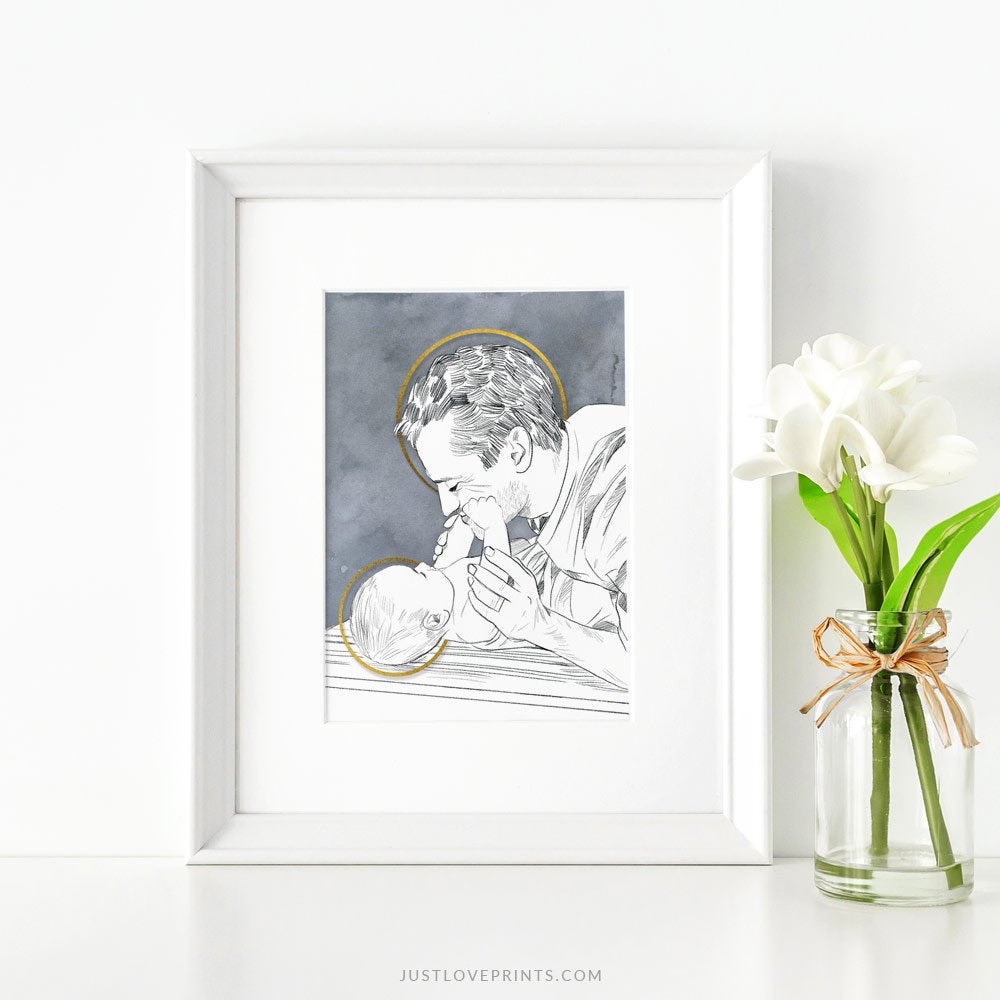 Saint Joseph Print, Catholic Artwork, Catholic Nursery Decor, Catholic ...