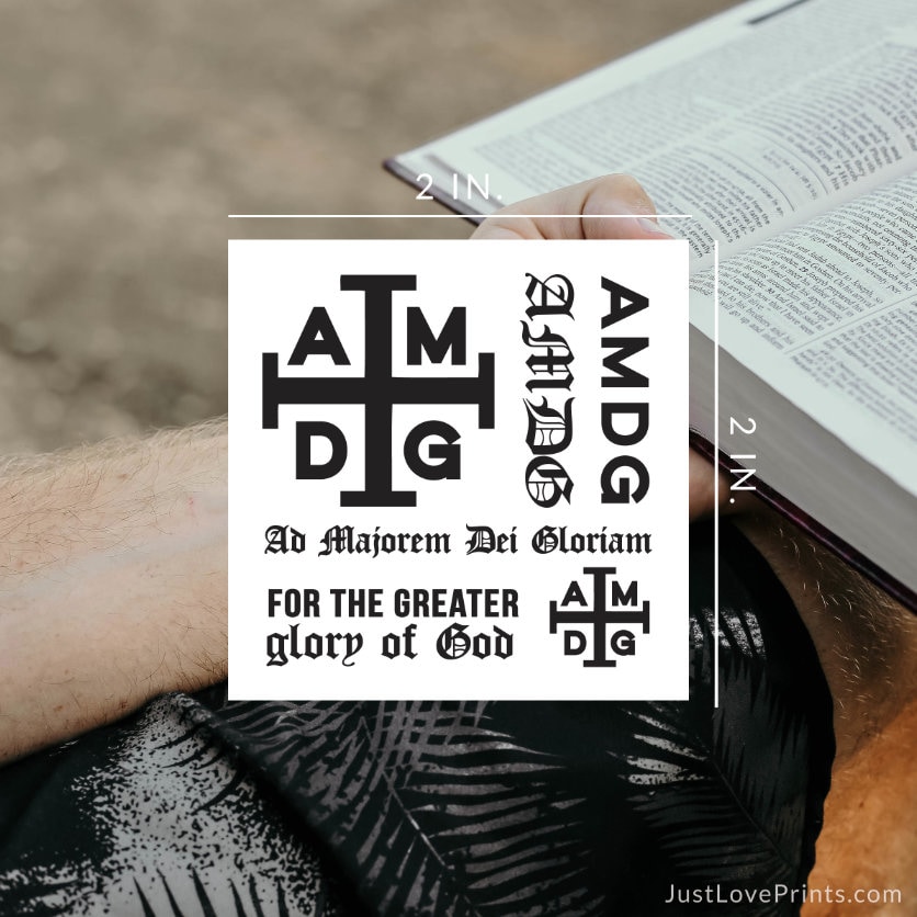 Temporary Tattoos AMDG Collection Catholic Tattoos | Etsy