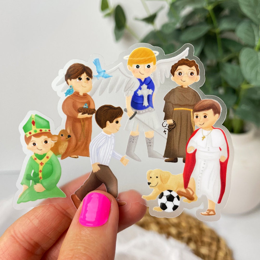Catholic Boy Saints Sticker, Kid Saint Boys Sticker, Catholic Toddler ...