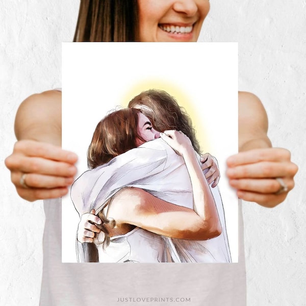 Jesus Hugging Woman - Etsy
