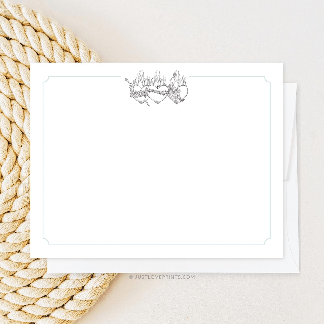 Holy Family Hearts Note Card Pack, Catholic Stationery, Catholic ...
