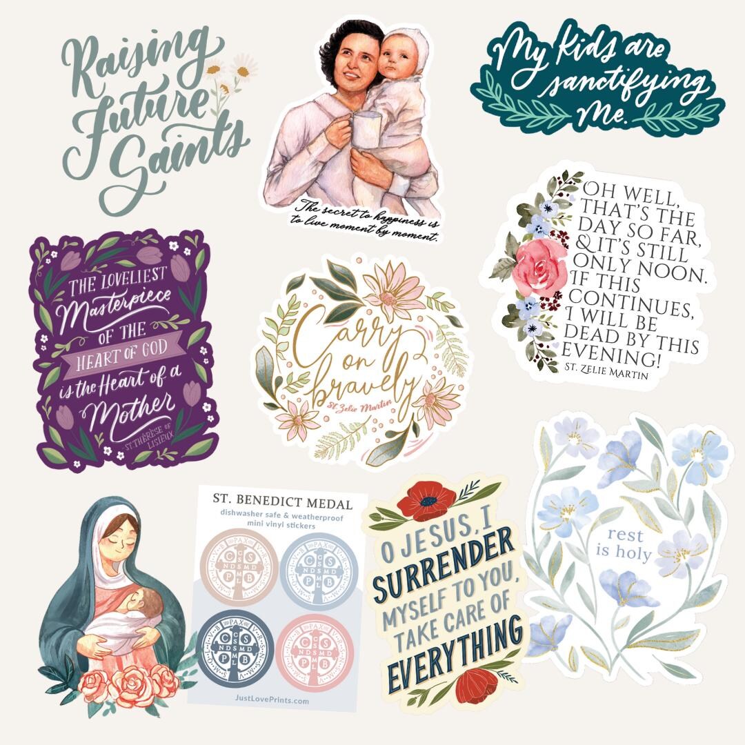 Catholic Mom Sticker Bundle, Catholic Vinyl Sticker, Catholic Mom Club ...