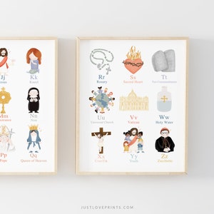 Catholic ABC Art - Set of (3) 8x10 Prints | Catholic Alphabet ...