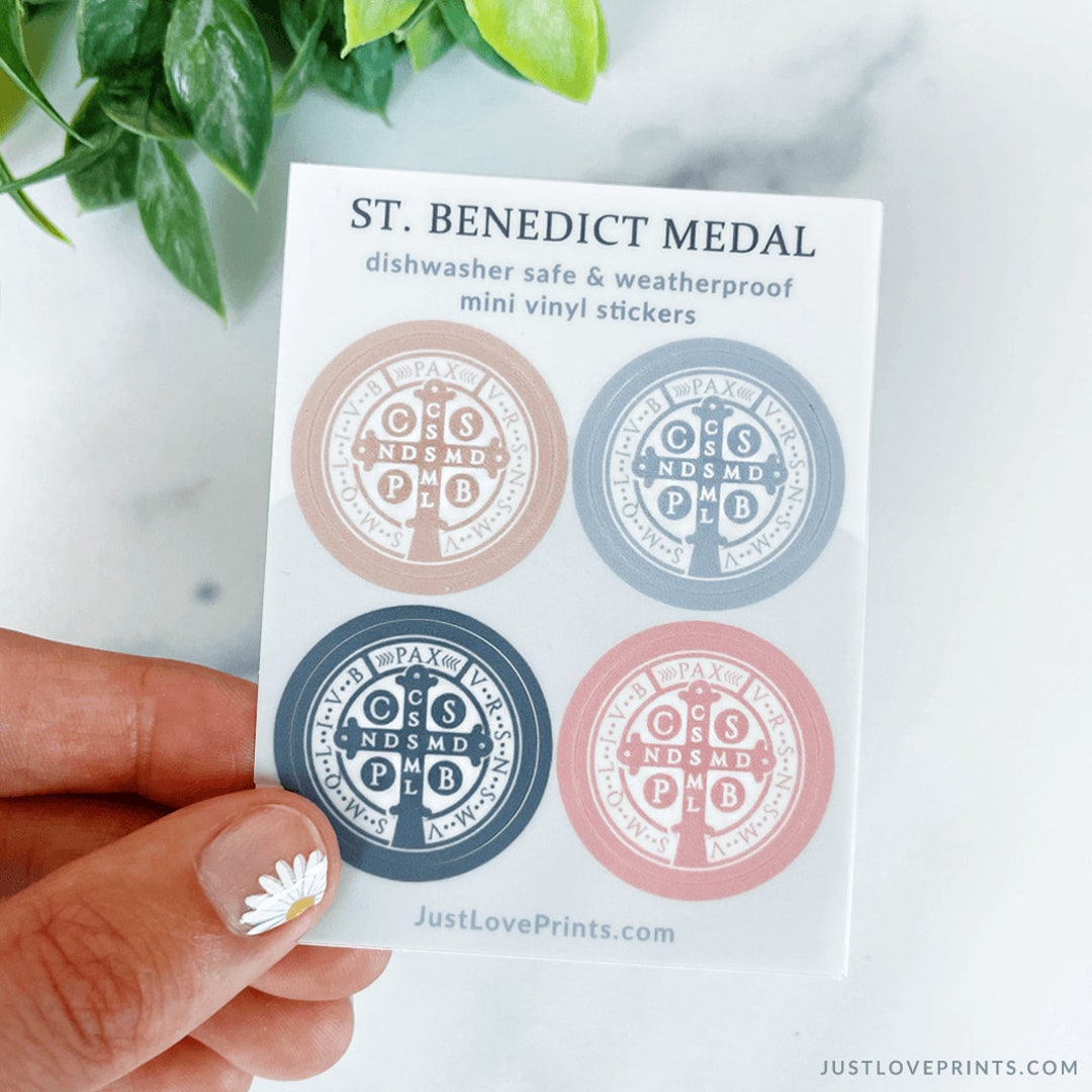 Set of 4, 1 Inch St. Benedict Medal Stickers, Catholic Stickers, St ...