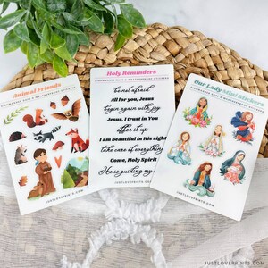 Our Lady Mini Vinyl Sticker Sheet, Catholic Stickers, Catholic Mom Gift ...