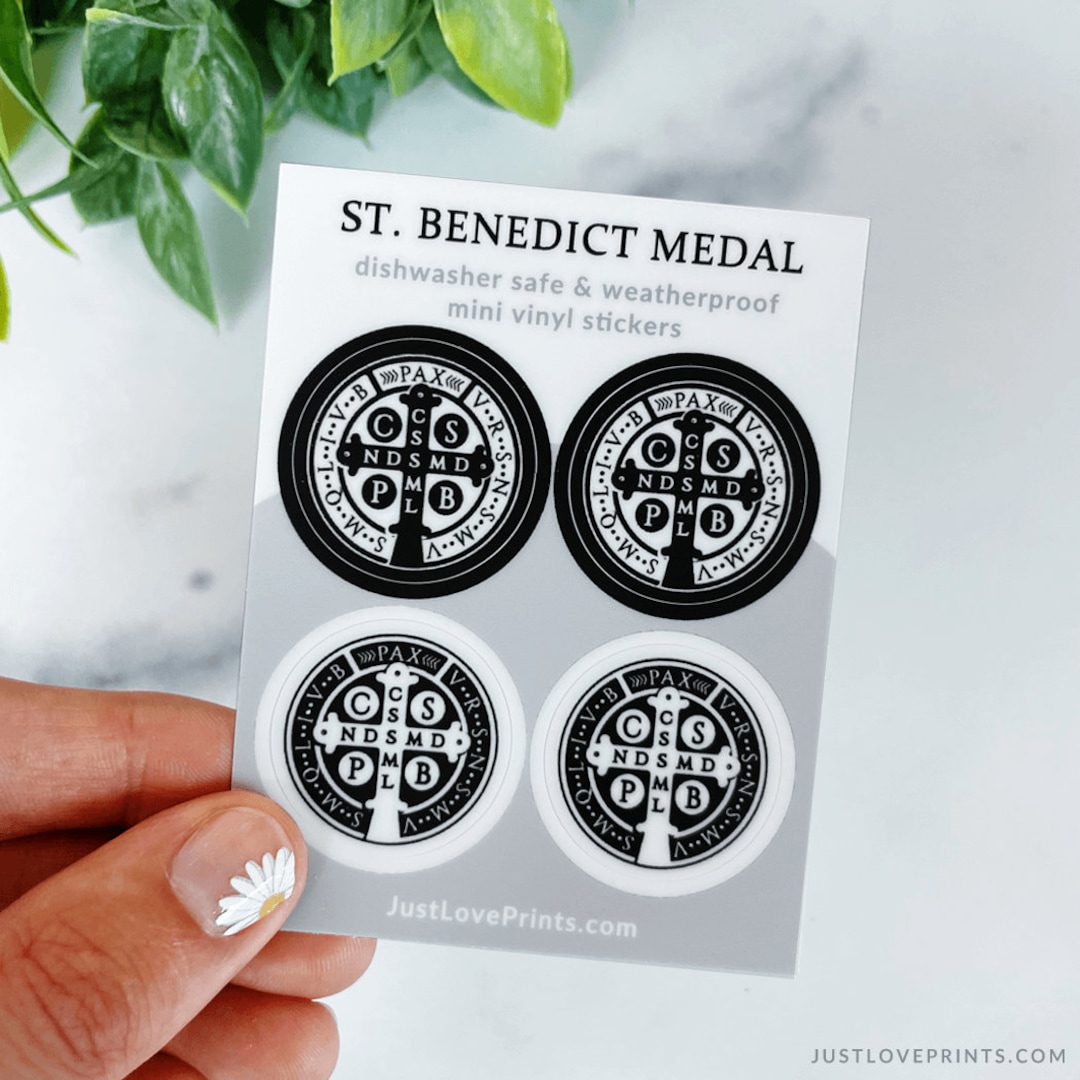 Set of 4, 1 Inch St. Benedict Medal Mini Stickers, Catholic Stickers ...