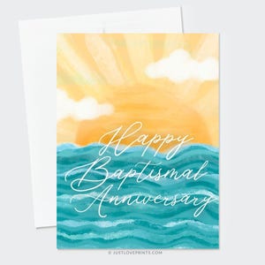 Baptismal Anniversary Greeting Card, Catholic Baptism Card, Christian ...
