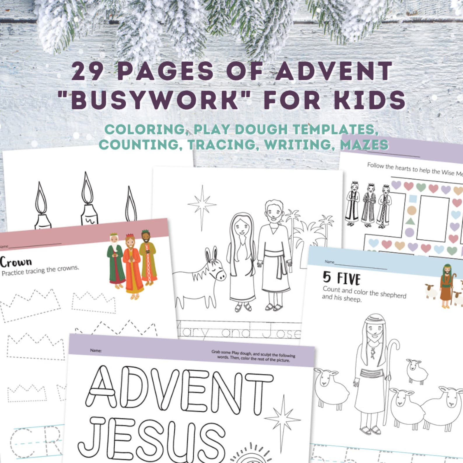 Advent Activity Pages Catholic Christmas Activity Pages - Etsy