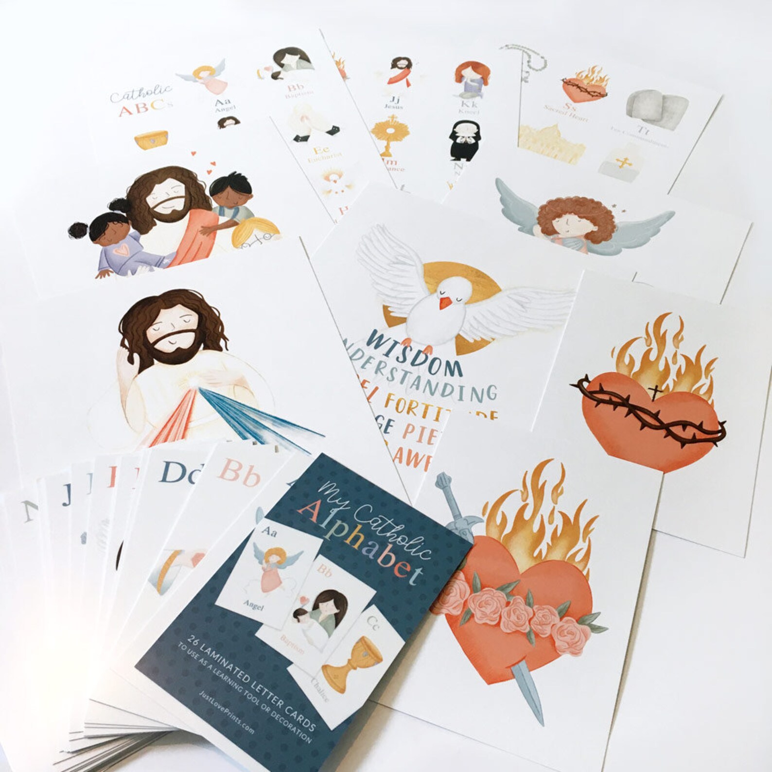 Catholic ABC Art Set of 3 8x10 Prints Catholic Alphabet - Etsy