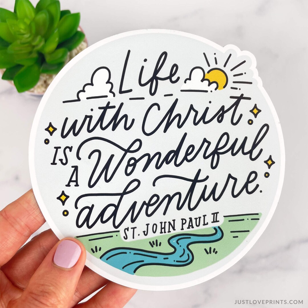 Life With Christ Car Magnet, St. John Paul II Quote, Catholic Woman ...
